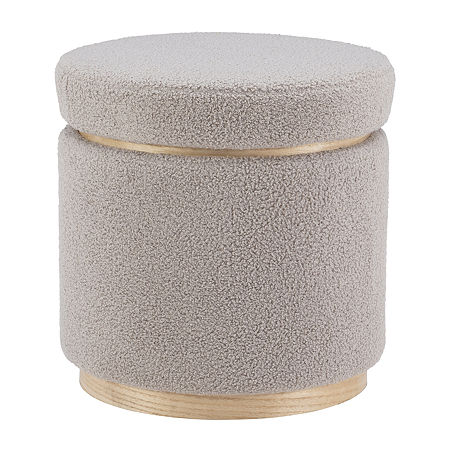 Click here for Berlinda Sherpa Round Storage Ottoman  One Size  G... prices
