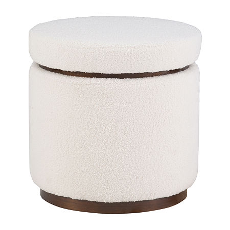Click here for Berlinda Sherpa Round Storage Ottoman  One Size  W... prices