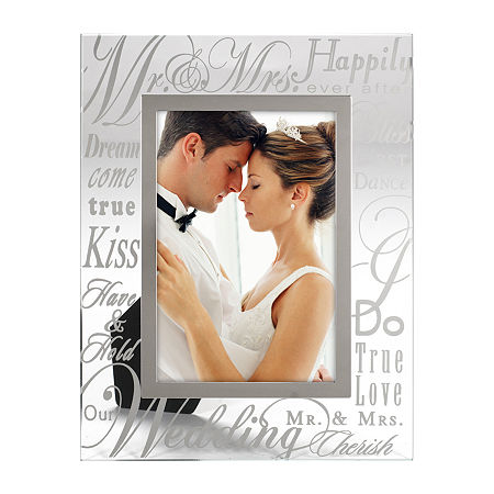Click here for Malden 4x6 Mr And Mrs Metalic Glass Tabletop Frame... prices