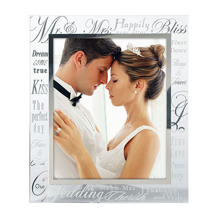 Click here for Malden 8x10 Mr And Mrs Metallic Glass Tabletop Fra... prices