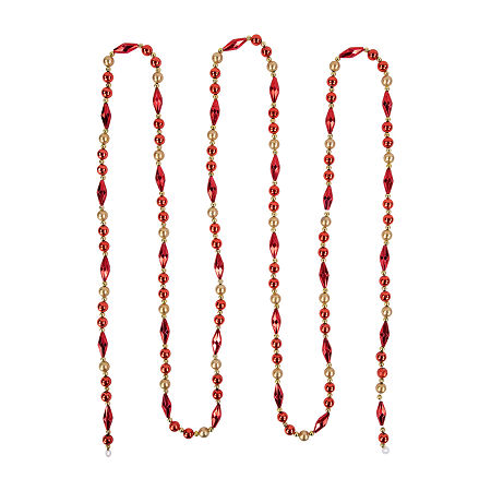 Click here for Northlight Shiny And Matte Red And Gold Beaded Unl... prices