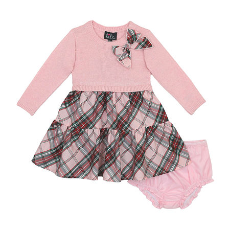 Click here for Lilt Baby Girls Long Sleeve A-Line Dress  12 Month... prices