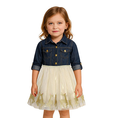 Click here for Lilt Toddler Girls 3/4 Sleeve A-Line Dress  4t  Bl... prices
