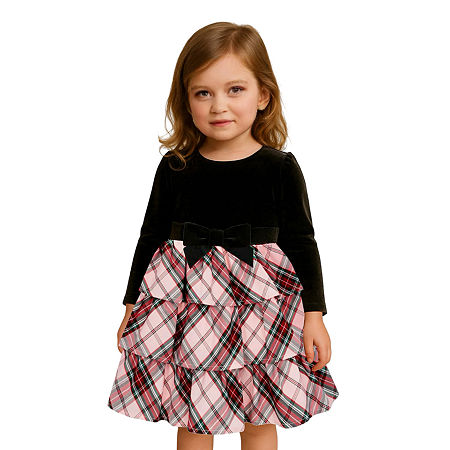 Click here for Lilt Toddler Girls Long Sleeve A-Line Dress  4t  P... prices