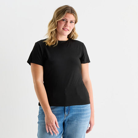 Click here for Forever 21 Womens Juniors Plus Crew Neck Short Sle... prices