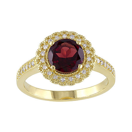 Click here for Genuine Garnet and 1/7 CT. T.W. Diamond Ring  5  R... prices