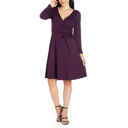 Click here for 24/7 Comfort Apparel Womens Chic V Neck Belted Dre... prices