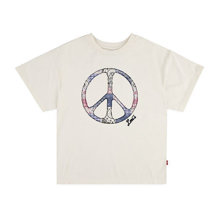 Click here for Levis Big Kid Girls Round Neck Short Sleeve Oversi... prices