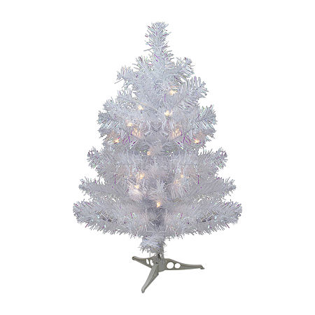 Northlight 2 White Iridescent Pine Artificial Christmas Tree - White