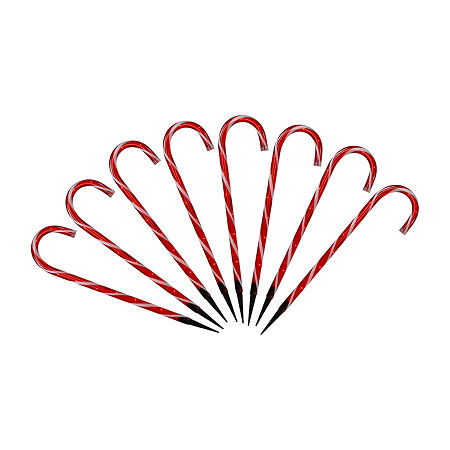 Northlight Candy Cane 8 Christmas Outdoor Pathway Markers - Red