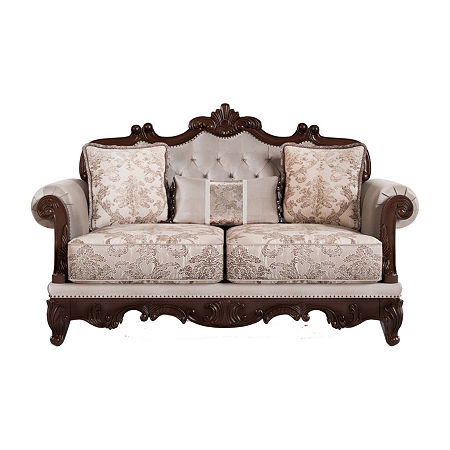 Click here for Noel Roll-Arm Upholstered Loveseat  One Size  Brow... prices