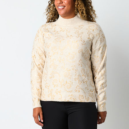 Click here for Liz Claiborne Womens Mock Neck Long Sleeve Scroll... prices