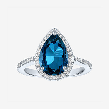Click here for Womens Genuine Blue Topaz Sterling Silver Pear Hal... prices