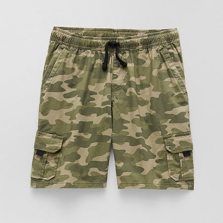Thereabouts Pull-On Little & Big Kid Boys Husky Adaptive Adjustable Waist Adjustable Features Easy-on + Easy-off Cargo Short  Xl (18-20) Husky  Green