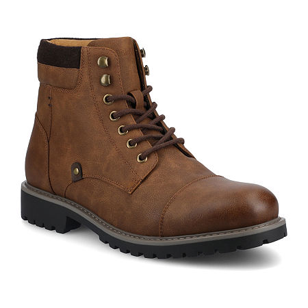 Vance Co. Mens Yukkon Round Toe Boots - Walnut