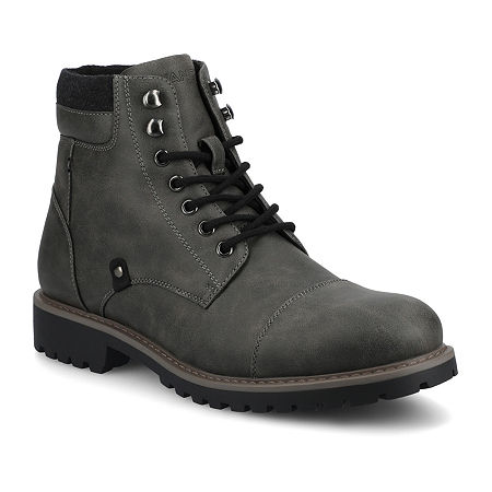 Vance Co. Mens Yukkon Round Toe Boots - Charcoal