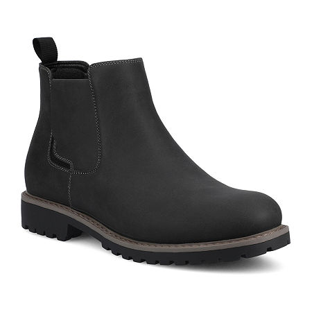 Vance Co. Mens Osmond Comfort Round Toe Chelsea Boots - Black