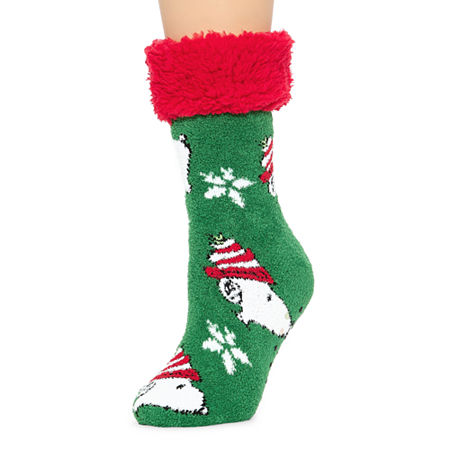 Click here for Womens 1 Pair Peanuts Slipper Socks  9-11  Green prices