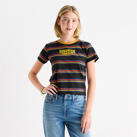 Click here for Stranger Things Ringer Tee Womens Juniors Crew Nec... prices