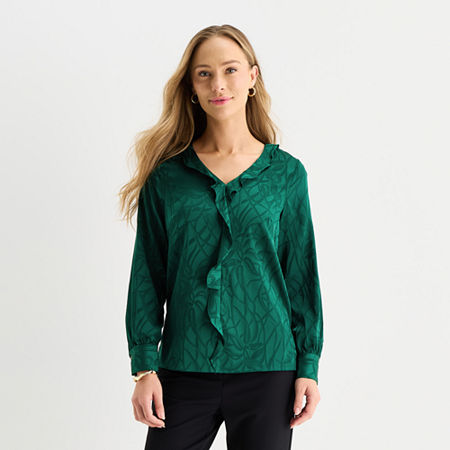 Click here for Liz Claiborne Womens V Neck Long Sleeve Blouse  X-... prices