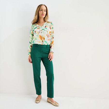 Click here for Liz Claiborne Womens Slim Pant  2  Green prices