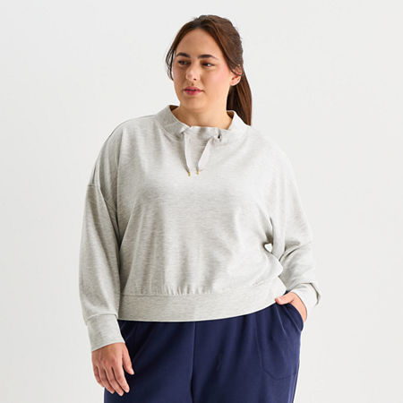 Click here for Stylus Womens Plus Funnel Neck Long Sleeve Sweatsh... prices