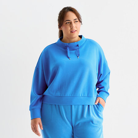 Click here for Stylus Womens Plus Funnel Neck Long Sleeve Sweatsh... prices