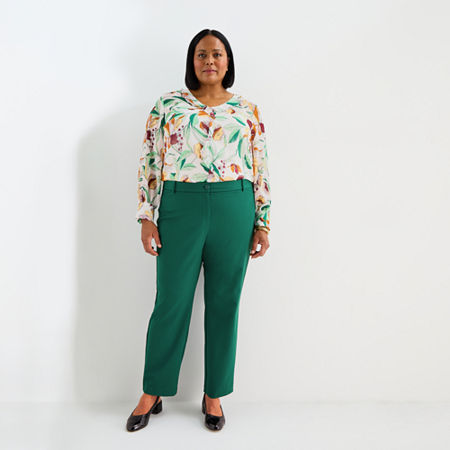 Click here for Liz Claiborne Womens Plus Slim Pant  20w  Green prices