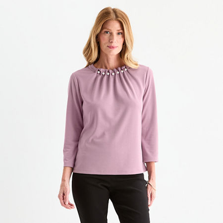 Click here for Liz Claiborne Womens Crew Neck 3/4 Sleeve Petite B... prices