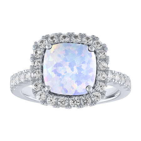 Click here for Lab-Created Opal Sterling Silver Ring  6  White prices