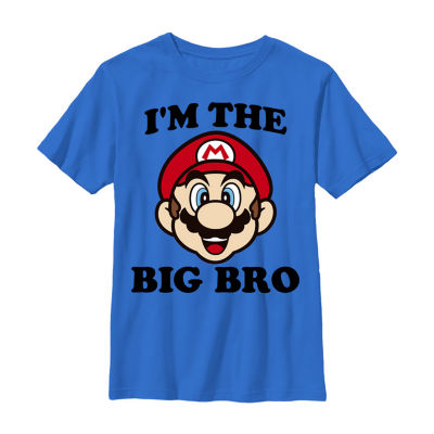 Little & Big Boys Crew Neck Short Sleeve Super Mario Graphic T-Shirt ...