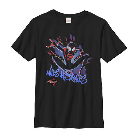 Click here for Miles Morales Little & Big Kid Boys Crew Neck Shor... prices