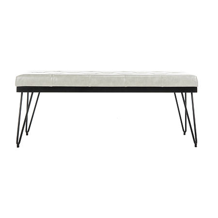Click here for Marcella Faux Leather Accent Bench  One Size  Gray prices