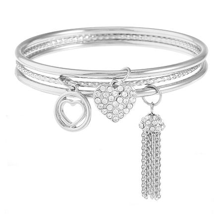 Click here for Mixit Silver Tone Womens 3-pc. White Bracelet Set... prices