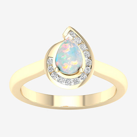 Click here for Womens Lab Created White Opal 14K Gold Over Silver... prices