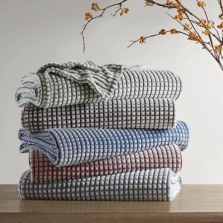 Click here for Madison Park Carved Plush Blanket  Full/Queen - Br... prices