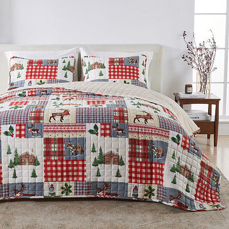 Click here for Linery Cheerful Holiday Quilt Set  One Size  Red prices