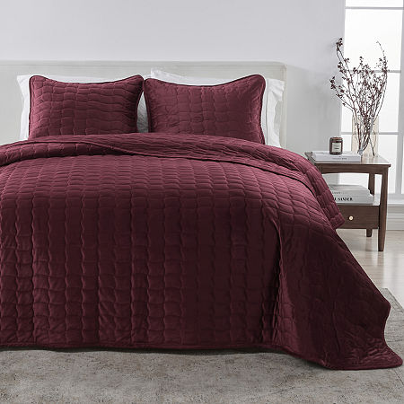 Click here for Linery Box-Stitched Dual-Side Velvet Quilt Set  On... prices