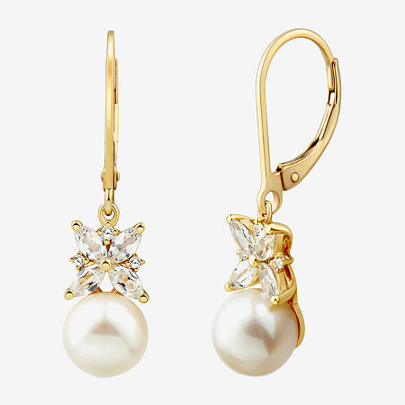 Click here for Womens White Cultured Freshwater Pearl 14K Gold Ov... prices
