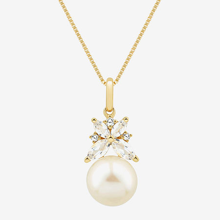 Click here for Womens White Cultured Freshwater Pearl 14K Gold Ov... prices