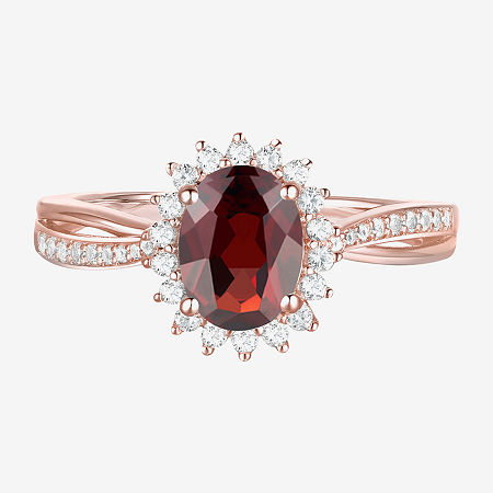 Click here for Womens Genuine Red Garnet 14K Gold Over Silver Ova... prices