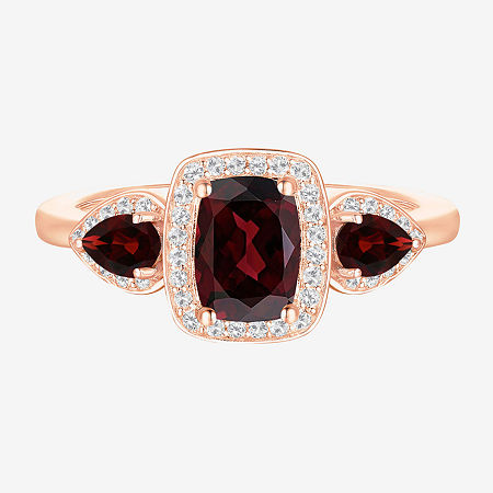 Click here for Womens Genuine Red Garnet 14K Gold Over Silver Ova... prices