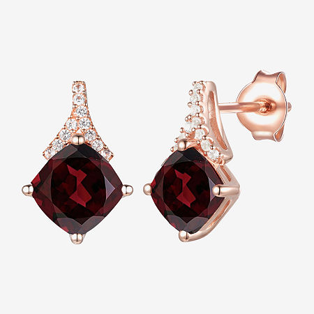 Click here for Genuine Red Garnet 14K Rose Gold Over Silver 13mm... prices