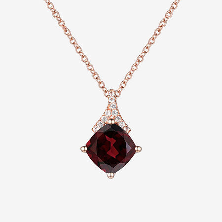 Click here for Womens Genuine Red Garnet 14K Rose Gold Over Silve... prices