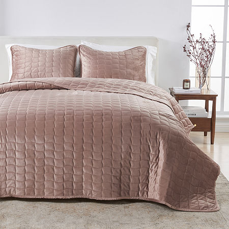 Click here for Linery Box-Stitched Dual-Side Velvet Quilt Set  On... prices