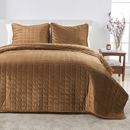 Click here for Linery Box-Stitched Dual-Side Velvet Quilt Set  On... prices