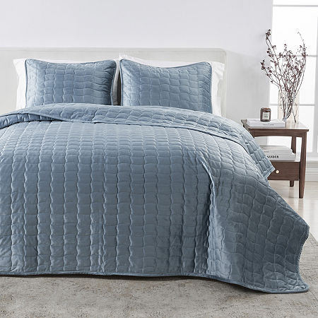 Click here for Linery Box-Stitched Dual-Side Velvet Quilt Set  On... prices