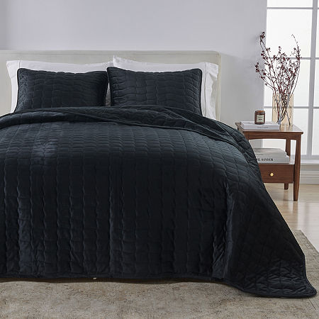 Click here for Linery Box-Stitched Dual-Side Velvet Quilt Set  On... prices