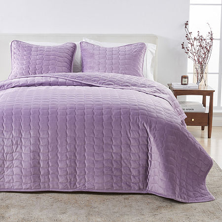 Click here for Linery Box-Stitched Dual-Side Velvet Quilt Set  On... prices