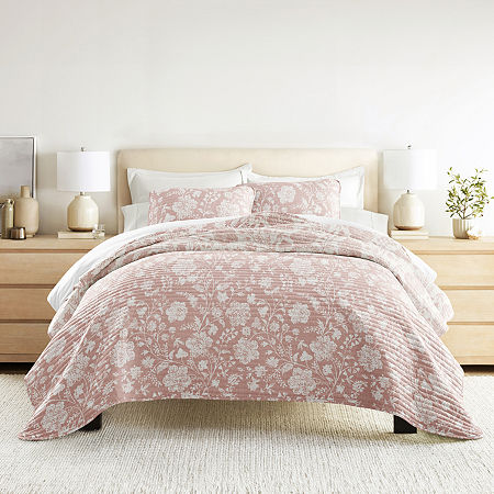 ienjoy Home Textured Floral Reversible 2-Pc. Quilt Set  Twin/Twin Xl - Rose